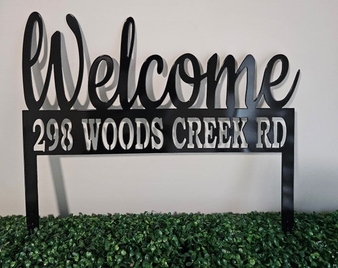 Welcome Address Sign – Pole Yard Flag